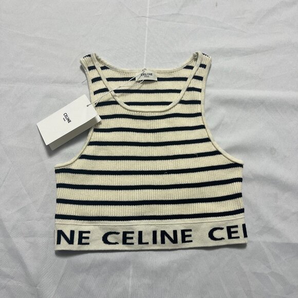 Tops | Celine Paris Ribbed Crop Sweater Bra Tank Top | Poshmark